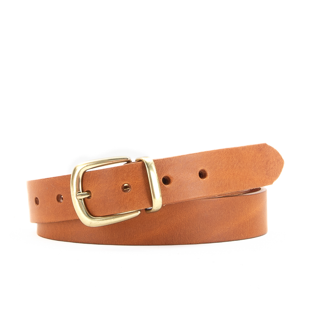 Village Leathers | Smart Tan Leather Belt | Tan Belt With Gold Buckle ...