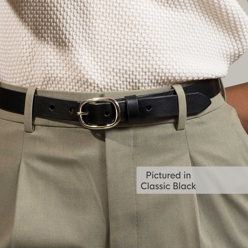 Village Leathers | Narrow Brown Leather Belt | Skinny Brown Belt ...