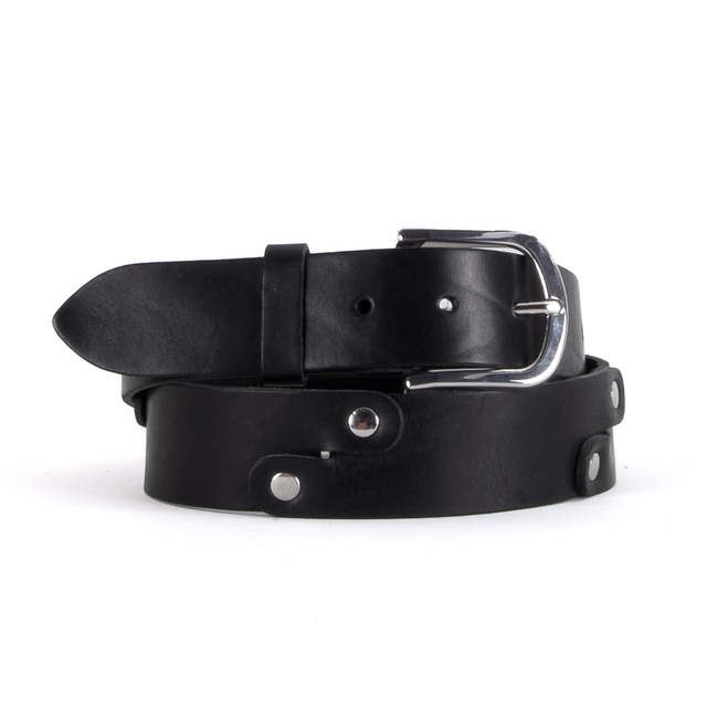 Sustainable Black Leather Segment Belt | Sustainable Belt – Village ...