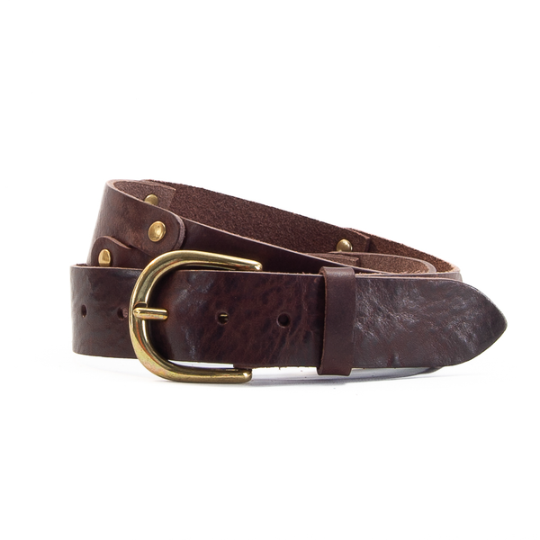 Sustainable Brown Leather Segment Belt | Sustainable Belt – Village ...
