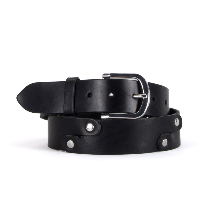 Sustainable Black Leather Segment Belt | Sustainable Belt – Village ...