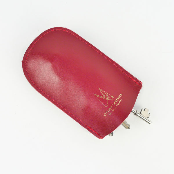 Red Leather Bell Key Holder | Luxury Leather Key Pouch – Village Leathers