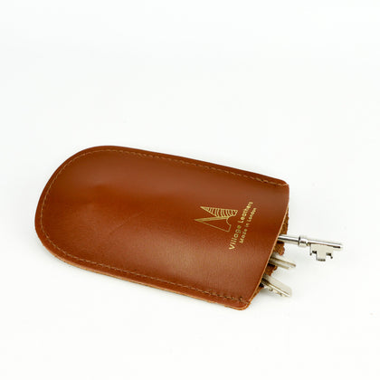 Leather Bell Key Holder Tan | Luxury Leather Key Pouch – Village Leathers