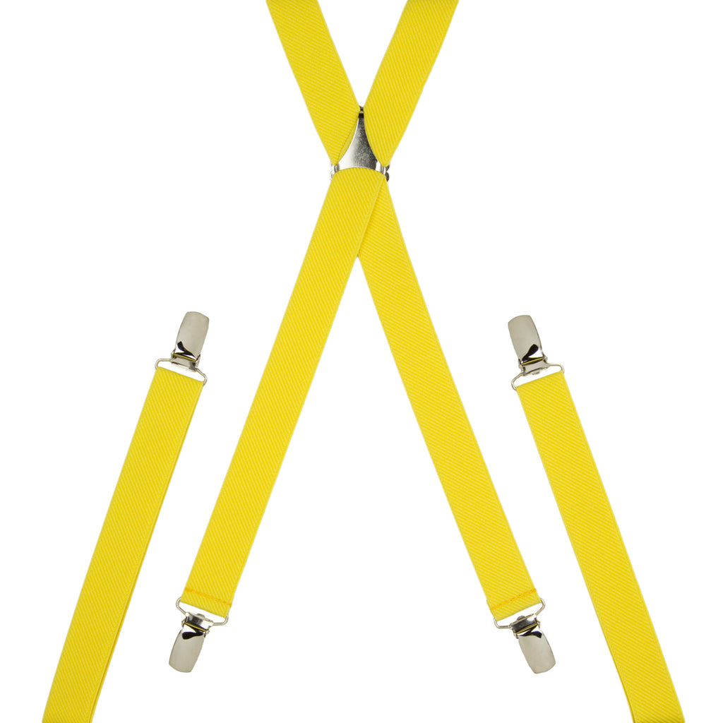 Plain Yellow Skinny Trouser Braces | Handmade Men's Skinny Clip on ...