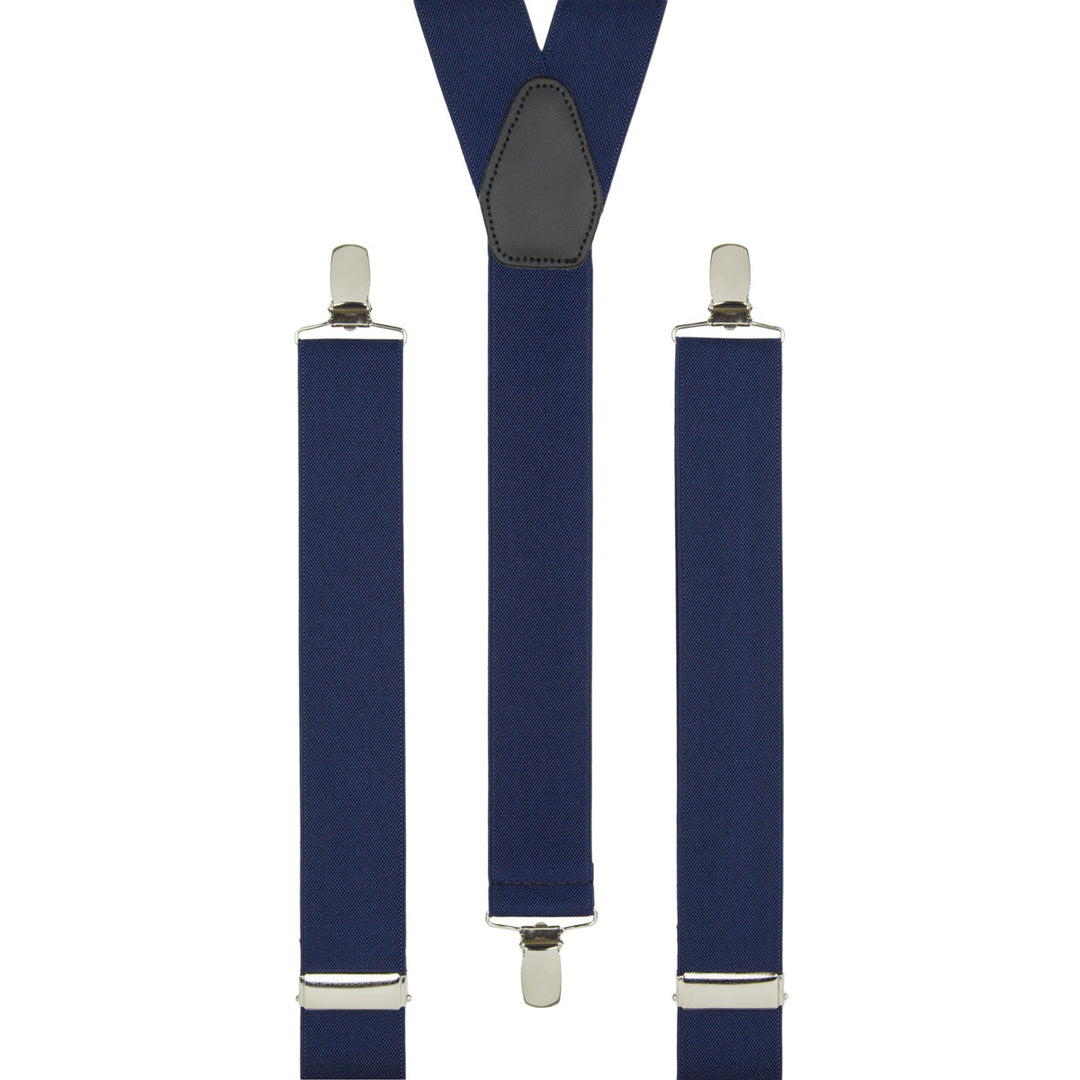 Plain Navy Trouser Braces | Handmade Navy Blue Braces – Village Leathers