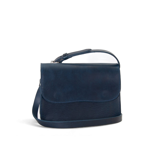 Vic Missouri Navy Leather Bag | Handmade Navy Crossbody Bag – Village ...